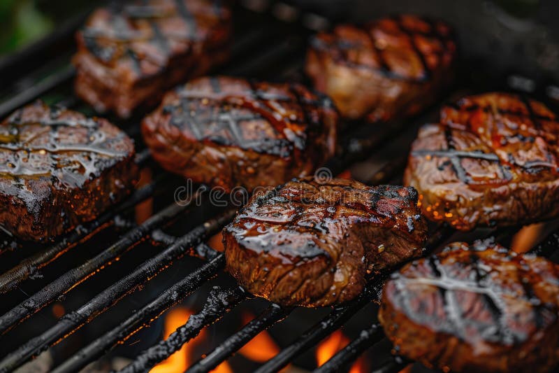 Fresh Meat Steak Fried on the Grill Stock Image - Image of meal, beef ...