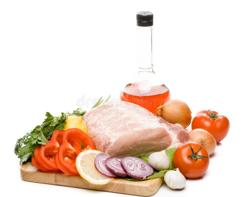 Fresh meat with vegetables stock photo. Image of liquid - 6008388