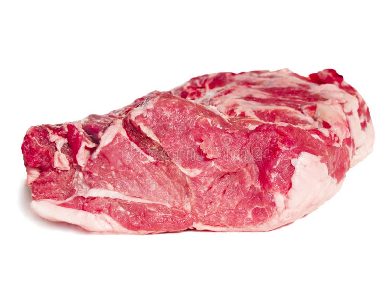 Fresh Meat on a White Background Stock Photo - Image of filet ...