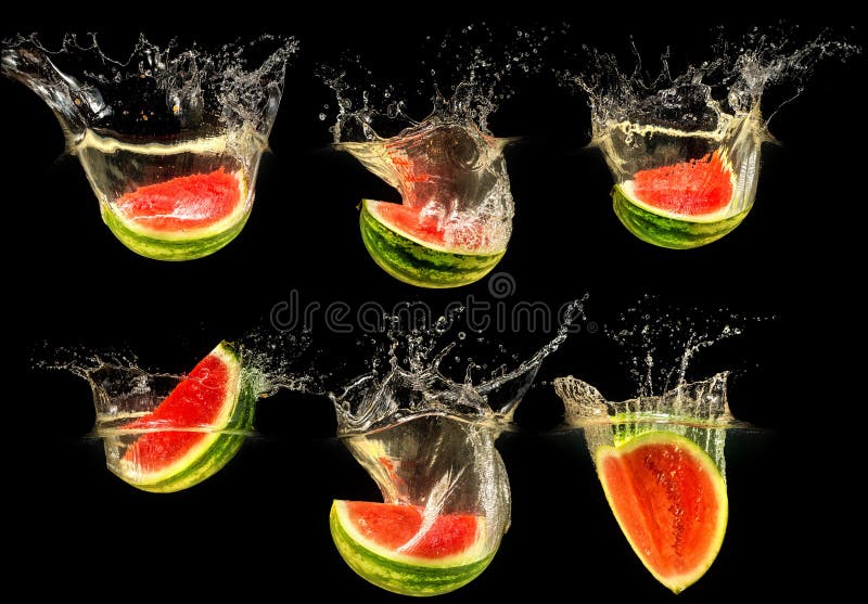 Fresh Melon Falling in Water Stock Photo - Image of melon, green: 106634620