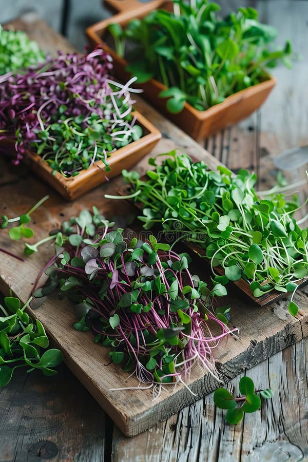 Fresh Microgreens on a Plate, Healthy Eating Concept, Generative AI ...