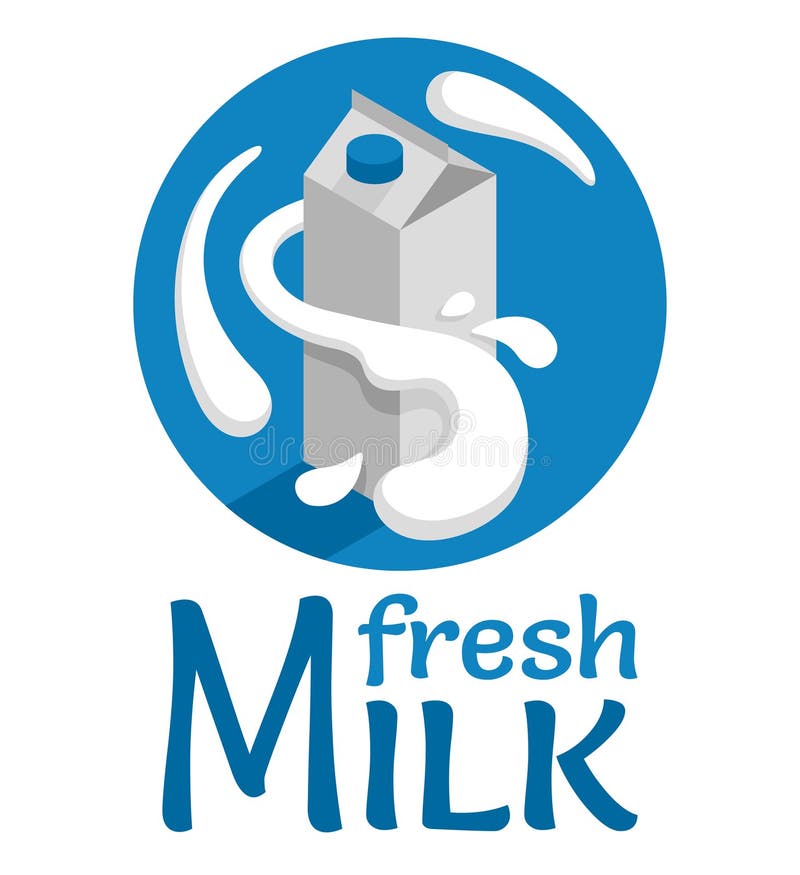 Fresh Milk Badge Template with Pack and Drops Stock Vector ...