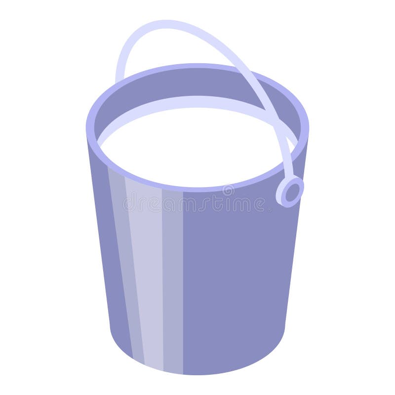 Fresh Milk Bucket Icon, Isometric Style Stock Vector - Illustration of ...