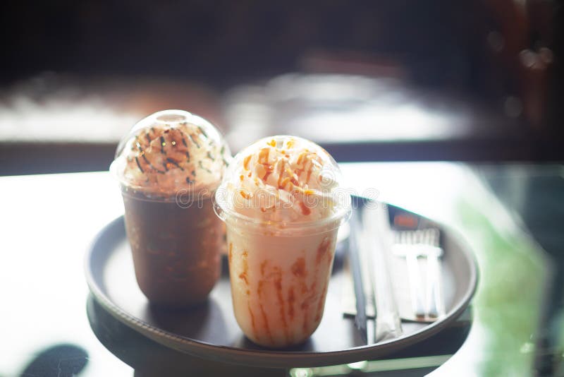 Fresh Milk and Chocolate Drinks in a Delicious Cafe Stock Image - Image ...