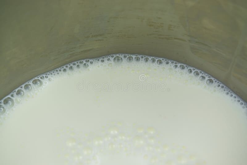 Fresh milk in cooking pot stock image. Image of detail - 131248377