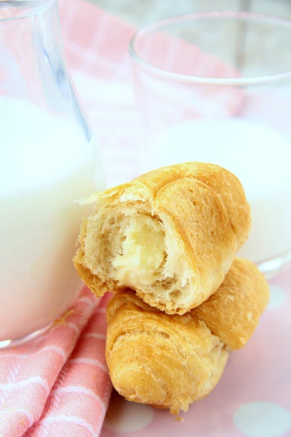 Fresh milk croissant stock image. Image of morning, brown - 18199709