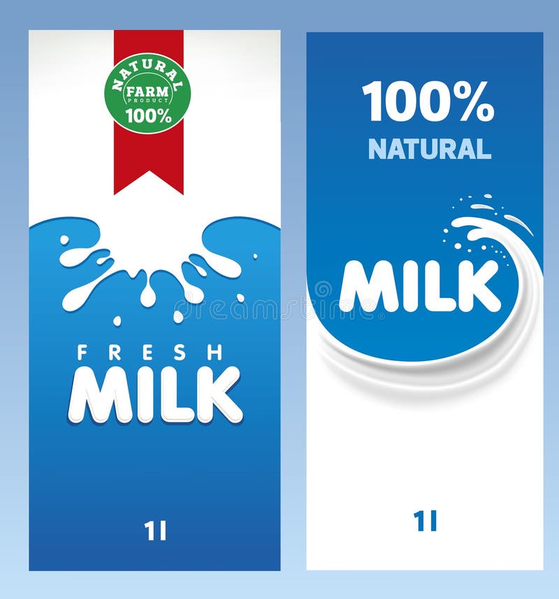 Fresh Milk Design Template Package Stock Illustration - Illustration of ...