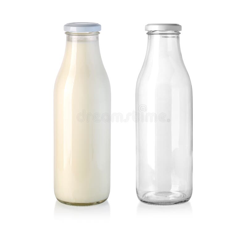 Empty milk bottle stock image. Image of isolated, drink - 182744203