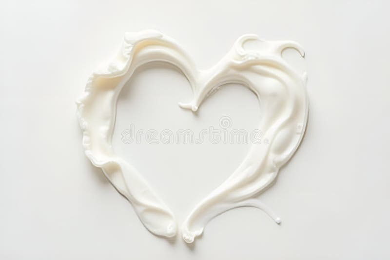 Fresh Milk Heart Shape Splash on White Background Stock Illustration ...