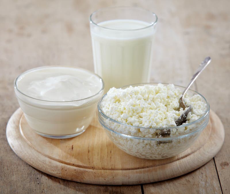 Fresh milk products stock image. Image of meal, cottage - 13235989
