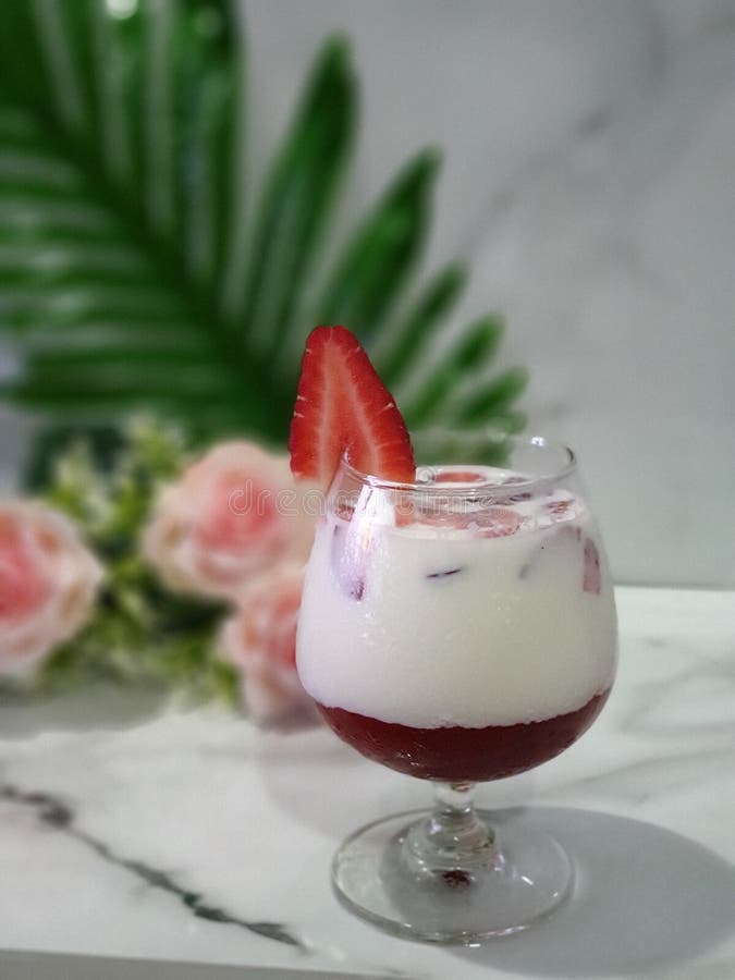 Fresh Milk with Strawberry Syrup Stock Image - Image of syrup, juice ...