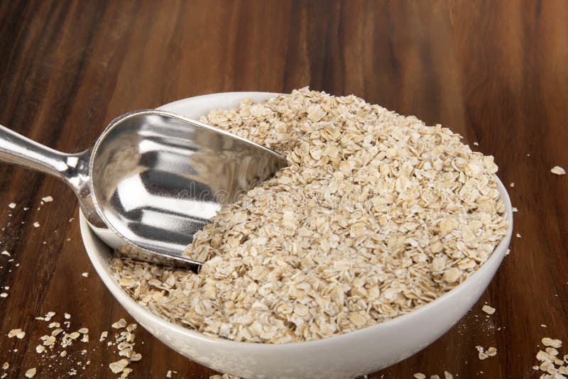 Fresh Milled Raw Uncooked Oats Stock Photo - Image of brown, ground ...