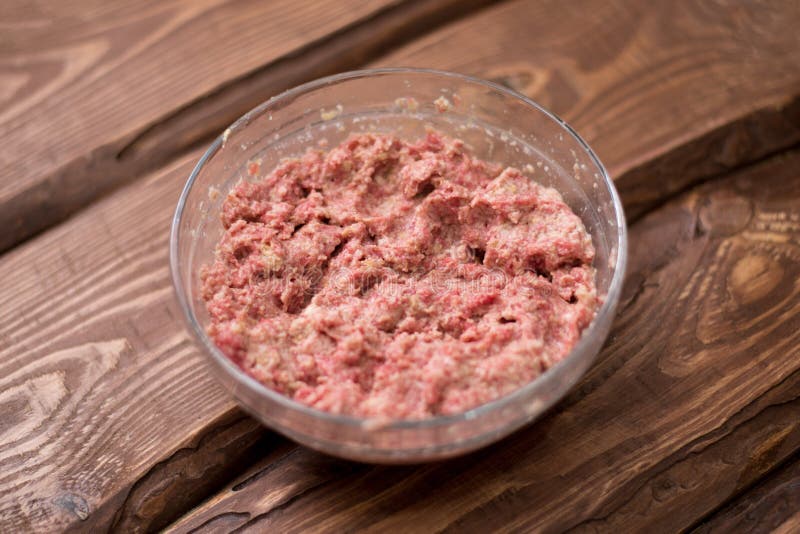 Fresh Minced Meat with Bread for Making Meatballs Stock Image - Image ...