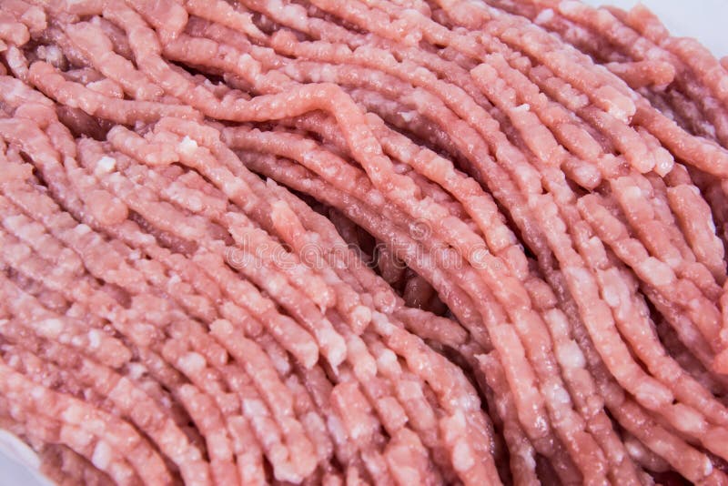 Fresh Raw Minced Meat in the Meat Grinder, Close-up Stock Image - Image ...
