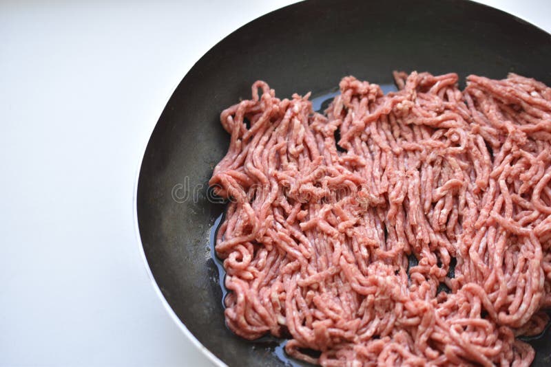Fresh Minced Meat in the Package before Cooking Stock Image - Image of ...