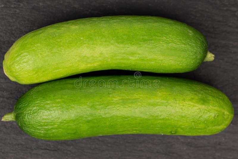 Fresh Mini Cucumber on Grey Stone Stock Image - Image of deep, green ...