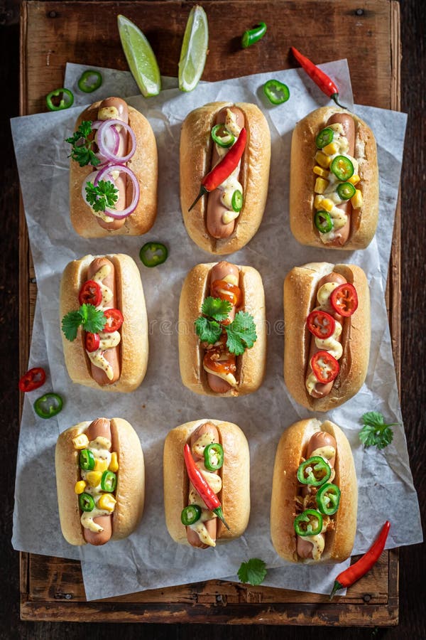 Mini Hot Dog Bun stock photo. Image of mini, cheesy - 155529760