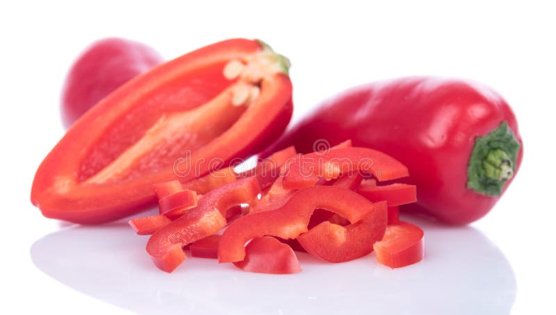 Fresh mini red peppers stock image. Image of slices, pieces - 75236699