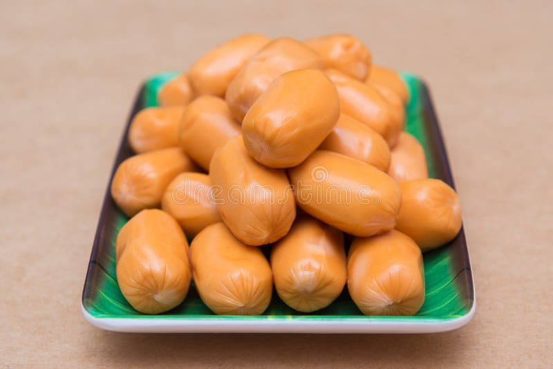 Fresh mini sausage in dish stock photo. Image of fresh - 81177184