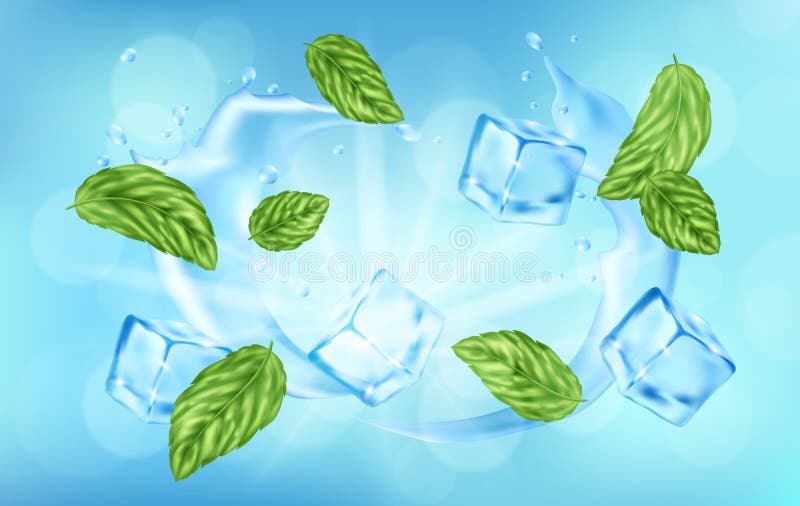 Fresh Mint Background in Realistic Style Stock Illustration ...