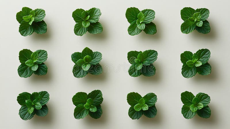 Fresh Mint Leaves Grid Pattern Stock Photos - Free & Royalty-Free Stock ...