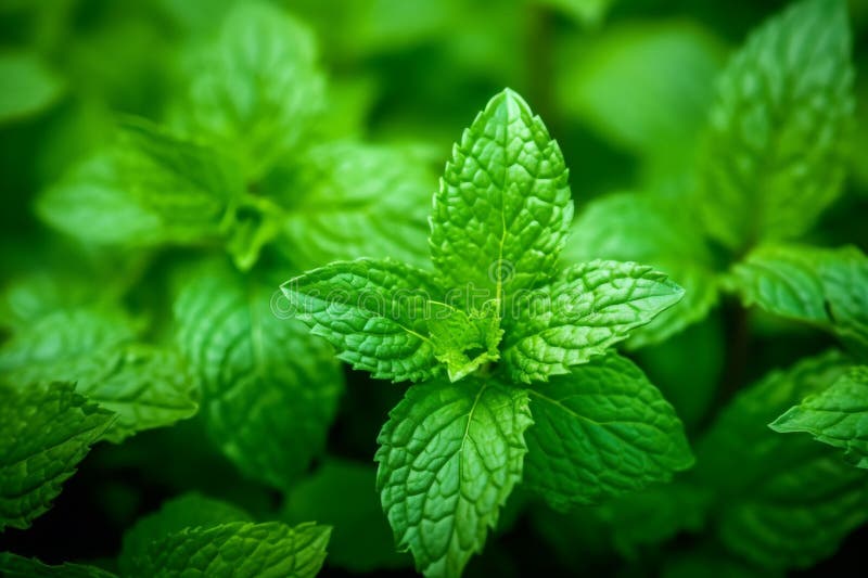 Fresh Mint Leaves in Nature Texture Background Stock Illustration ...
