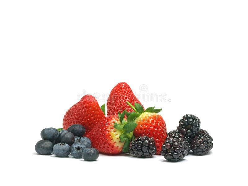 Blueberries, Strawberries and Blackberries Stock Image - Image of ...