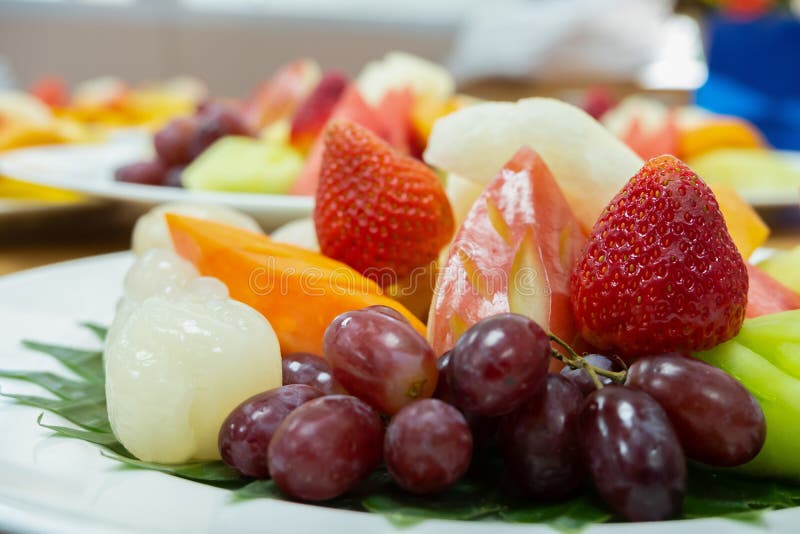 Fresh mix fruits stock image. Image of dessert, dish - 176987655