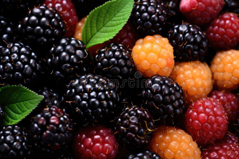 Fresh Mixed Berries in a Close-up Shot Stock Photo - Image of harvest ...