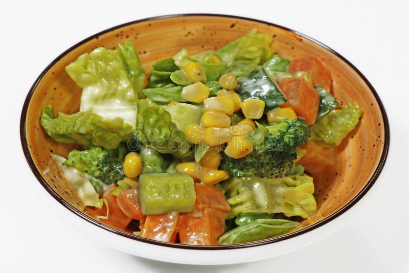 Fresh Mixed Vegetable Compound Salad with Broccoli, Baby Corn, Cucumber ...