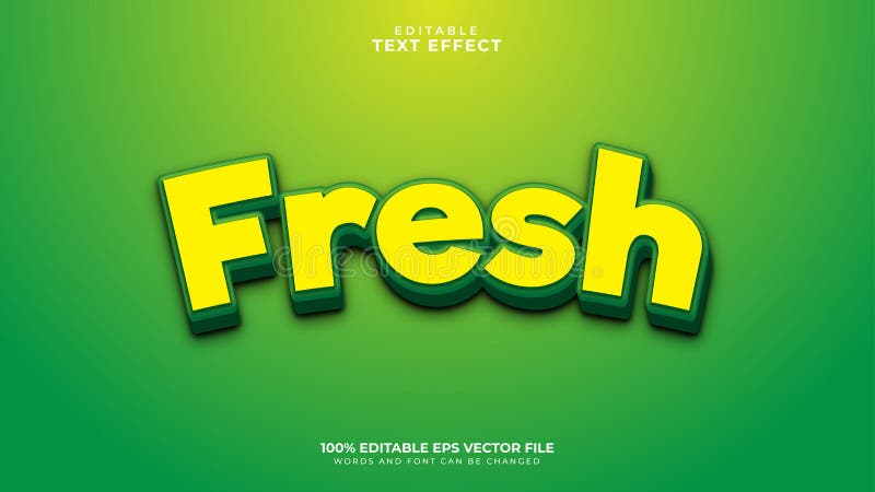 Fresh Text Effect, Editable Text Effect Stock Vector - Illustration of ...