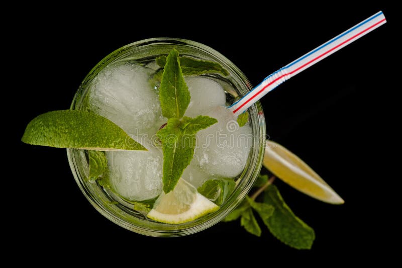 Fresh Mojito Cocktail Top View Stock Photo - Image of refreshing ...