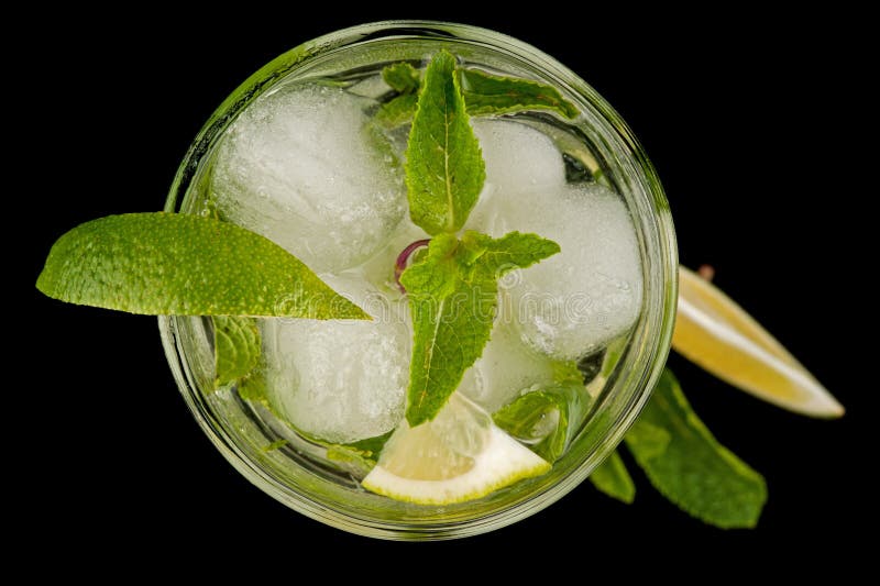 Fresh Mojito Cocktail Top View Stock Photo - Image of refreshing ...