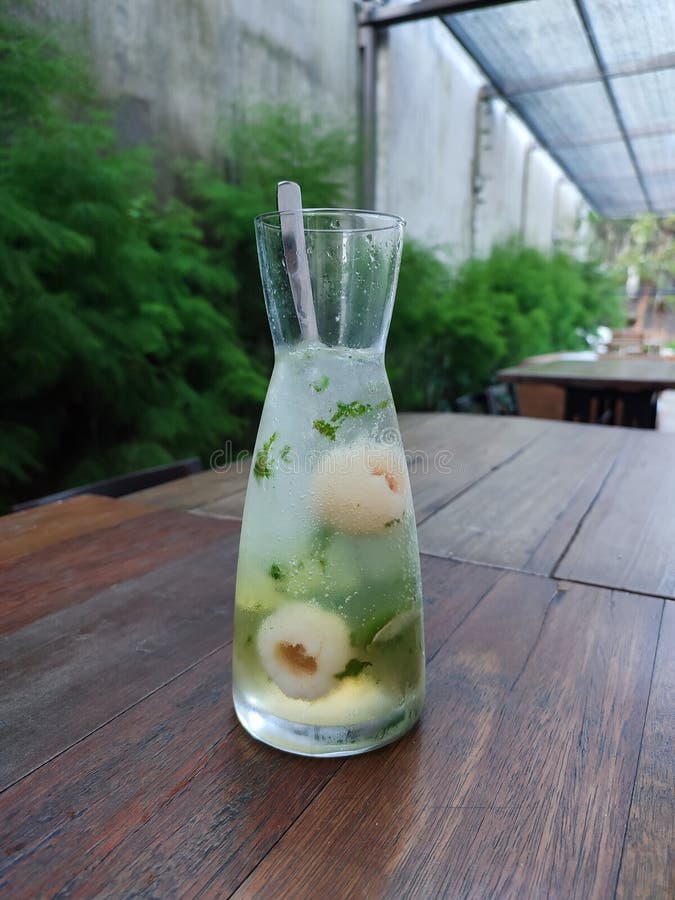 Fresh Mojito Lychee Ice at Cafe Bandung. Stock Photo - Image of lychee ...