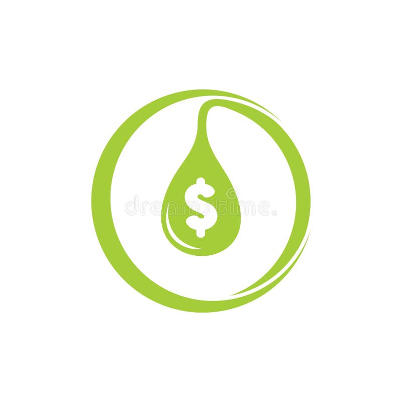 Fresh Money Dollar Drop Water Circle Symbol Vector Stock Vector ...