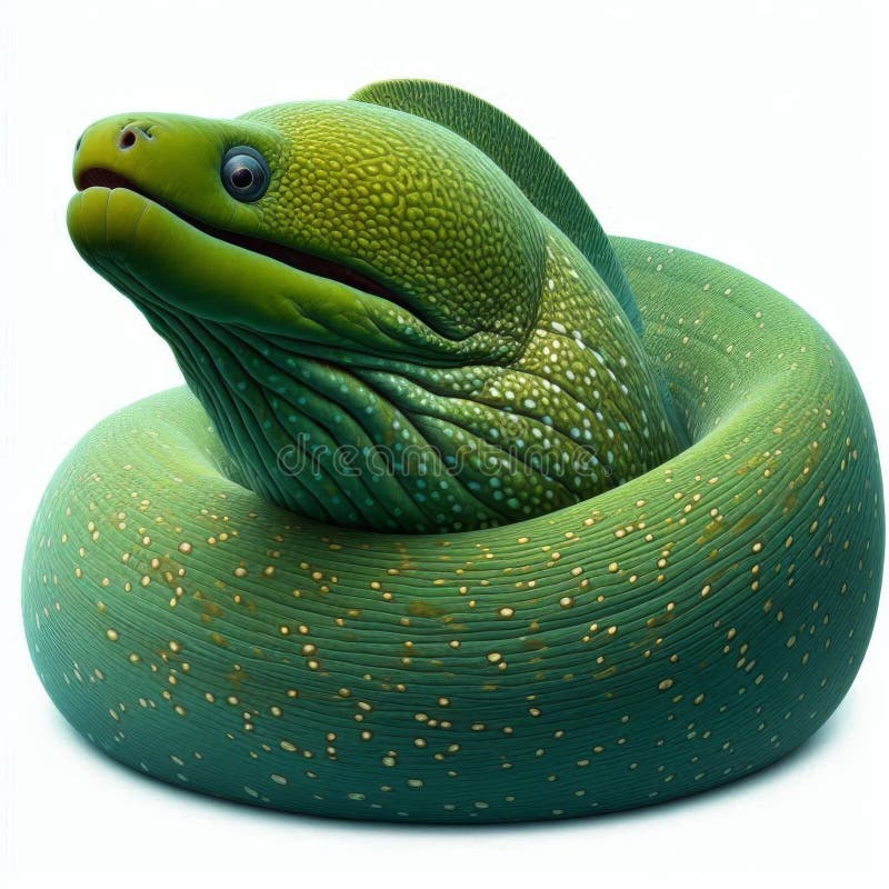 Fresh Moray Eel Isolated on White Background Stock Illustration ...