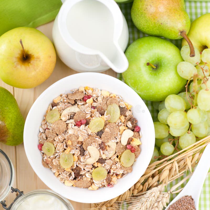 Fresh muesli stock photo. Image of yogurt, oats, muesli - 29363086
