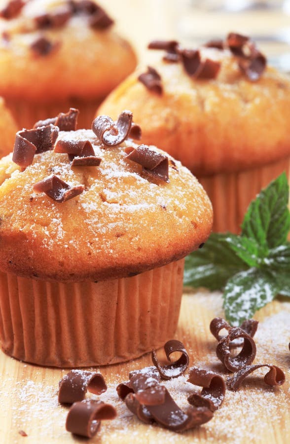 Fresh muffins stock image. Image of closeup, chocolate - 12493415