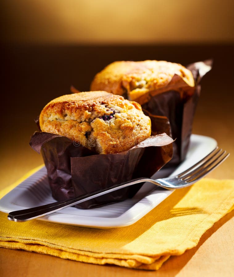 Fresh muffins stock photo. Image of berry, closeup, fork - 36487032