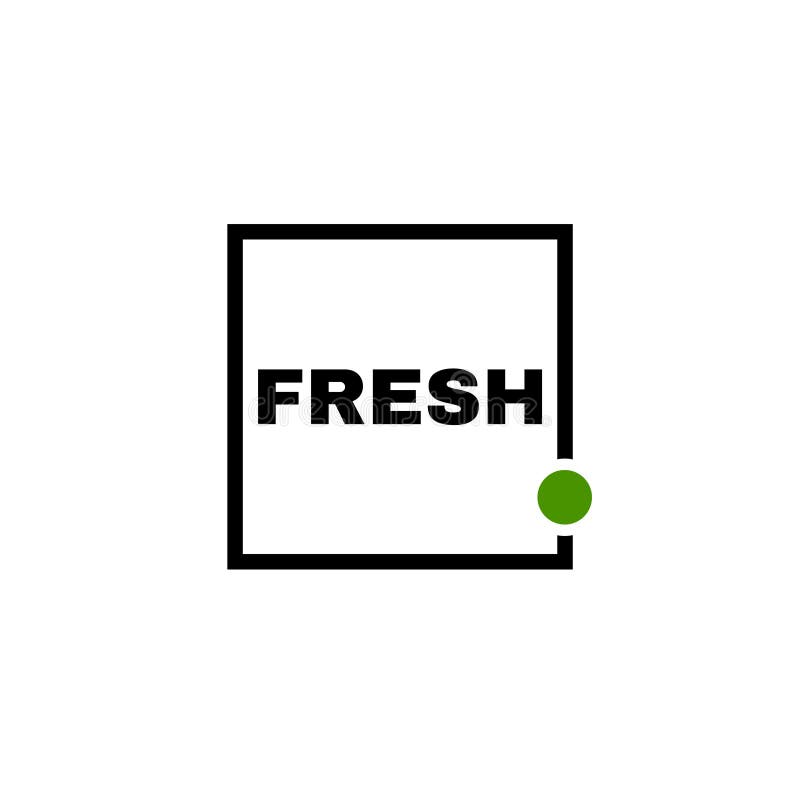 Fresh Name Typography with Black Box. Fresh Typo Icon Stock ...