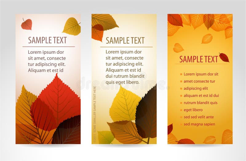 Fresh Natural Fall Vertical Banners with Leafs Stock Illustration ...