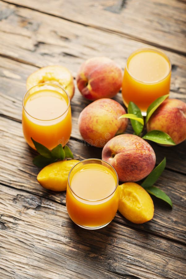 Fresh natural peach juice stock photo. Image of drink - 161890320