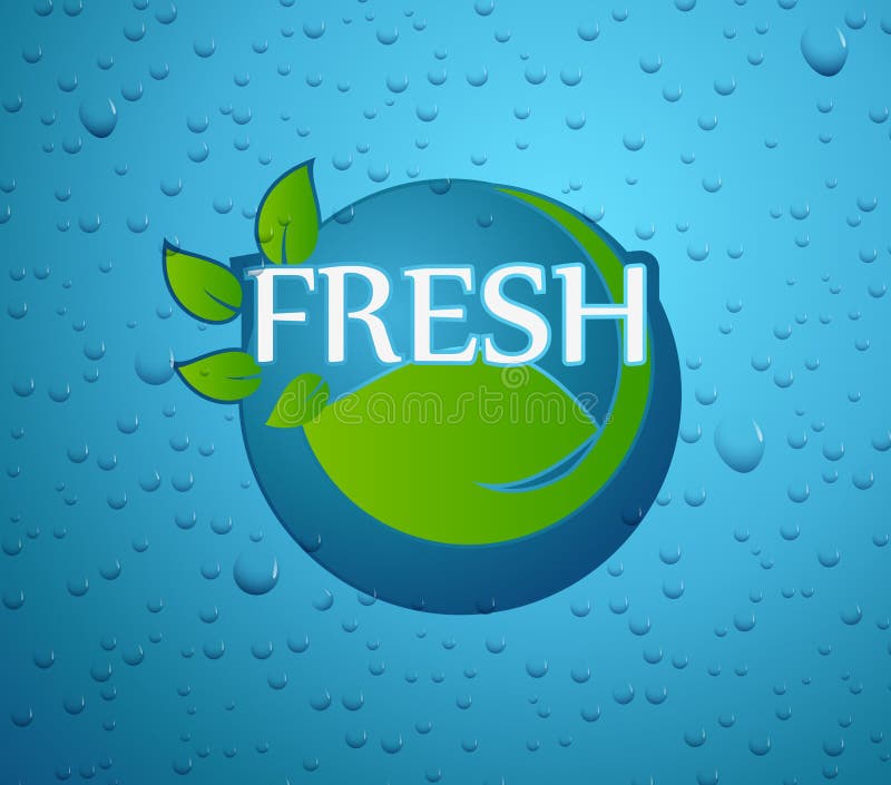 Fresh - Nature with Green Leaf on Wall Glass Stock Vector ...