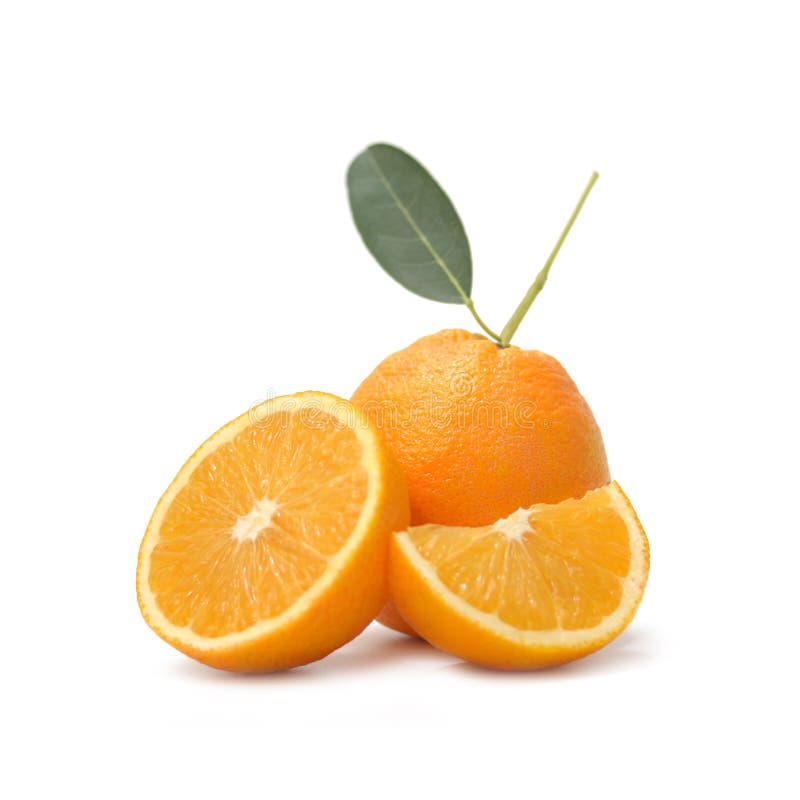 Fresh Navel Orange Isolated on White Background Stock Photo - Image of ...