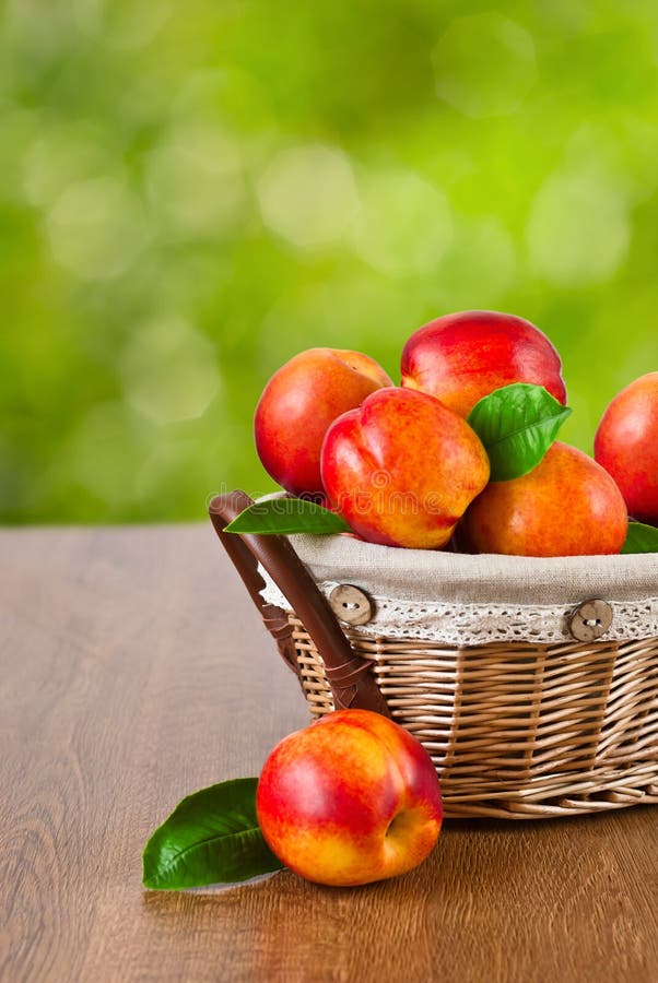Fresh Nectarines in the Basket Stock Photo - Image of outdoor, fresh ...
