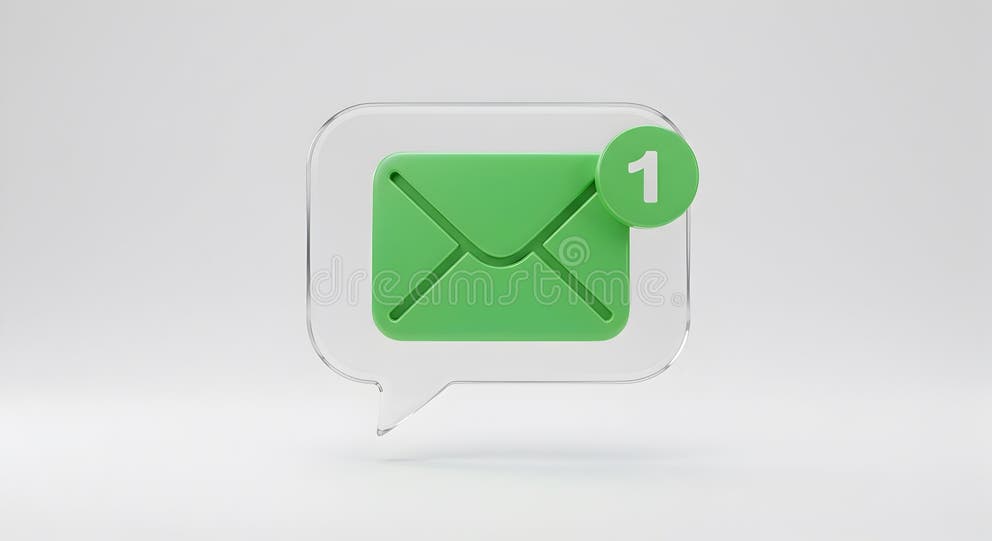 Fresh New Inbox Notifications with Unread Email Message Icon 3D Render ...