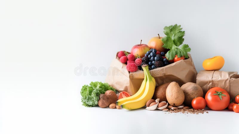 Fresh and Nutritious: a Background of Healthy Foods. Created with ...