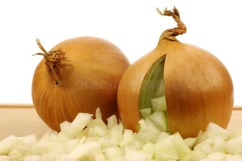 Fresh Onions with Cut Pieces Coming Out Stock Photo - Image of heap ...