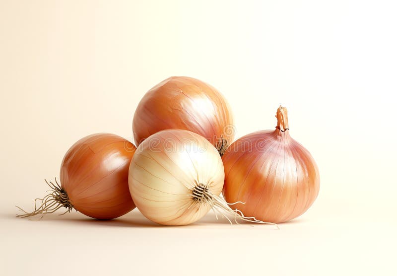 Fresh Onions Displayed on a White Background. Generative AI. Stock ...