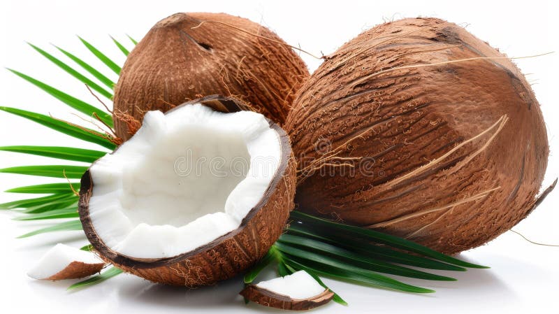 The Fresh Open Coconut. AI Generated Stock Photo - Image of summer ...